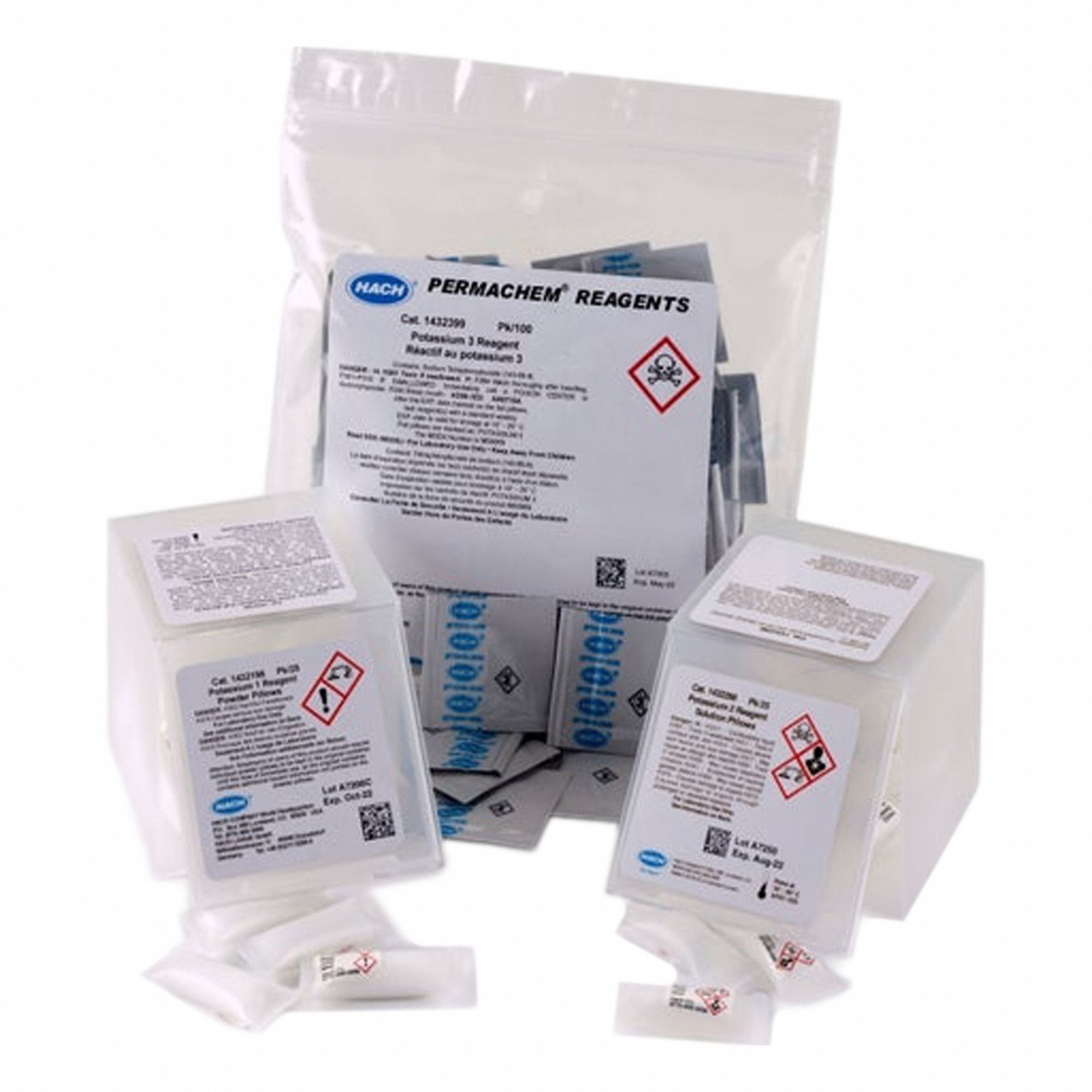 HACH, 0.1 to 7 mg/L, 2459100, Potassium Reagent Set - 897WH3|2459100 ...