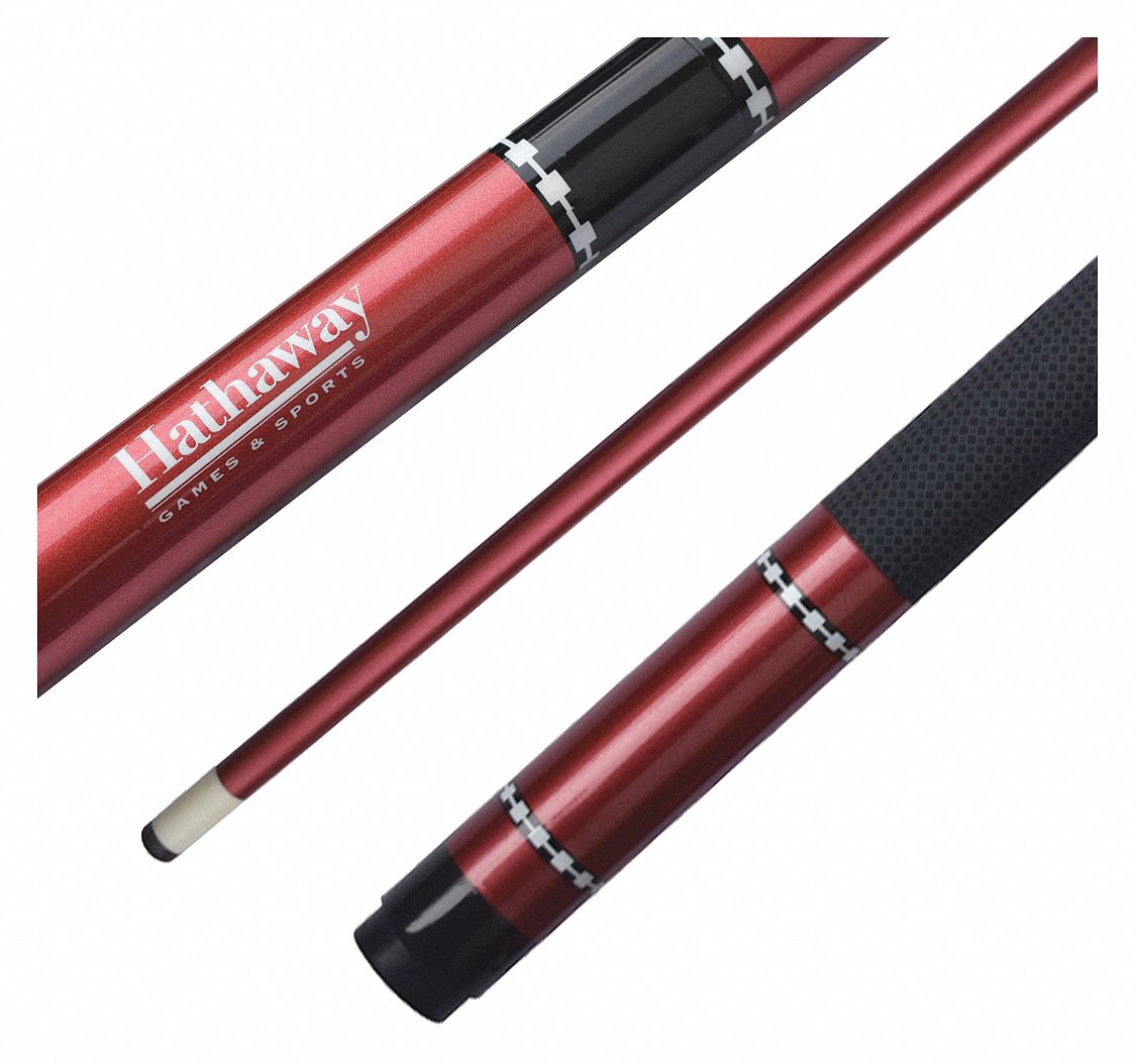 HATHAWAY, Red, 18 oz Cue Wt, Pool Cue - 245A30|BG2561RD - Grainger
