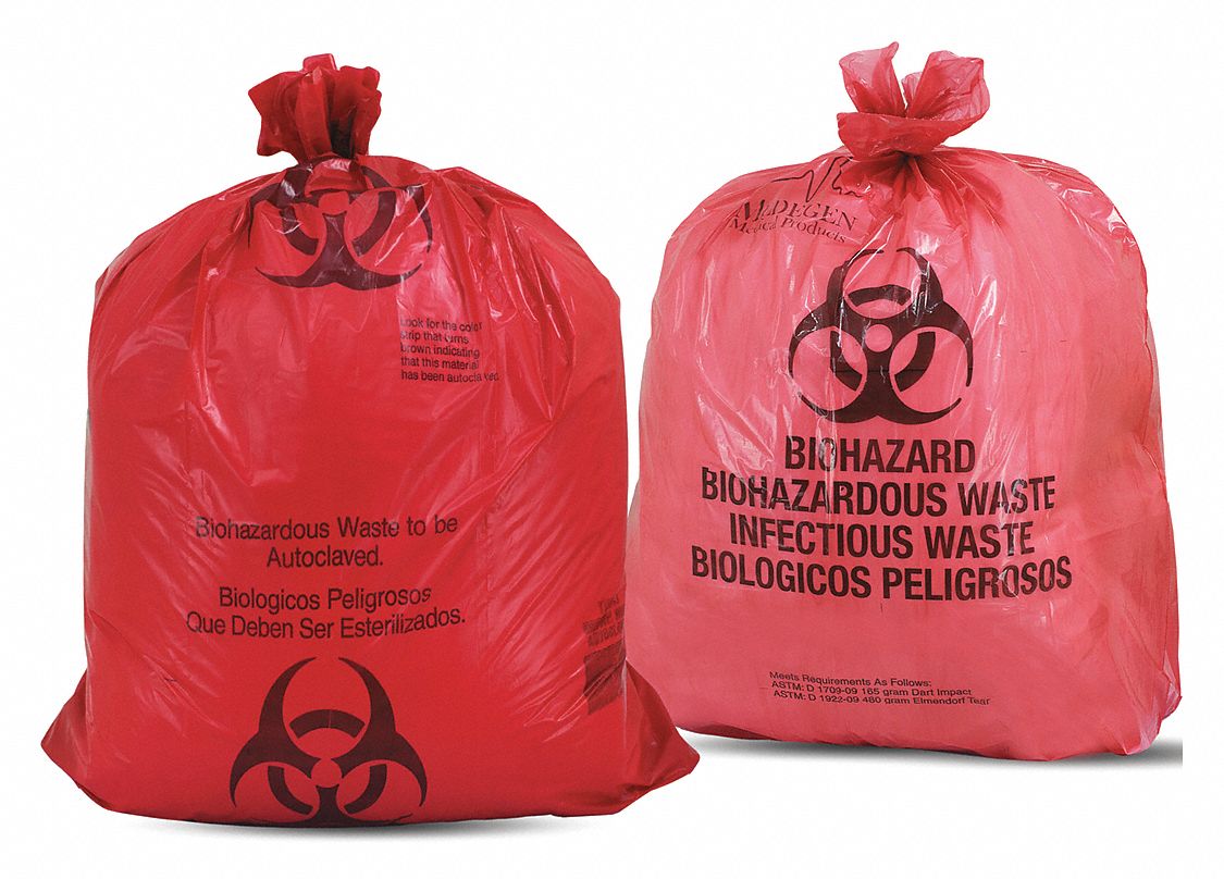 MEDEGEN MEDICAL PRODUCTS, 250, PK, Biohazard Bags - 245U51|F117 - Grainger