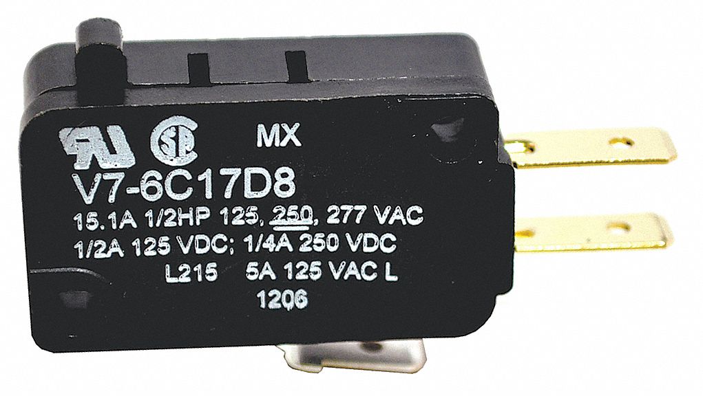 HONEYWELL Miniature Snap Action Switch: 15 A @ 240 V, 0.5 A @ 125 V, 0. ...