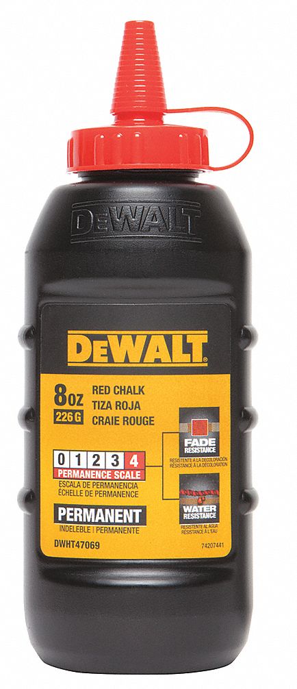 Marking Chalk Refill, Red, 8 oz., For Use With Self Chalking Line Reels ...