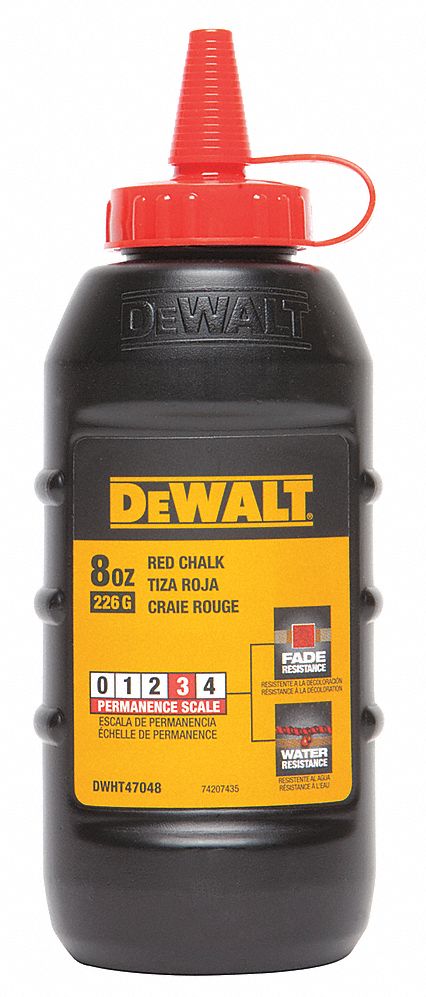 Marking Chalk Refill, Red, 8 oz., For Use With Self Chalking Line Reels ...