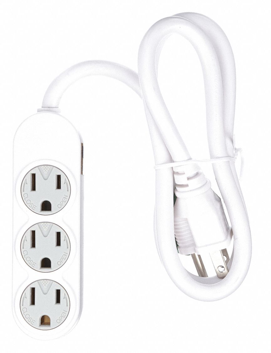 POWER FIRST Barra Multicontactos con 3 contactos Plástico Blanco ...