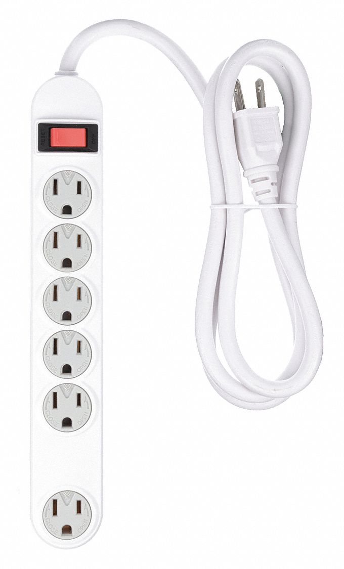 POWER FIRST Barra Multicontactos con 6 contactos Plástico Blanco ...