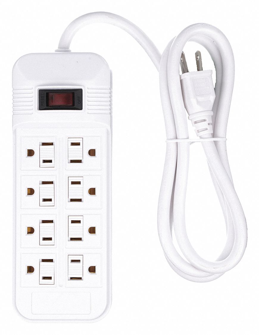 POWER FIRST Barra Multicontactos con 8 contactos Plástico Blanco ...