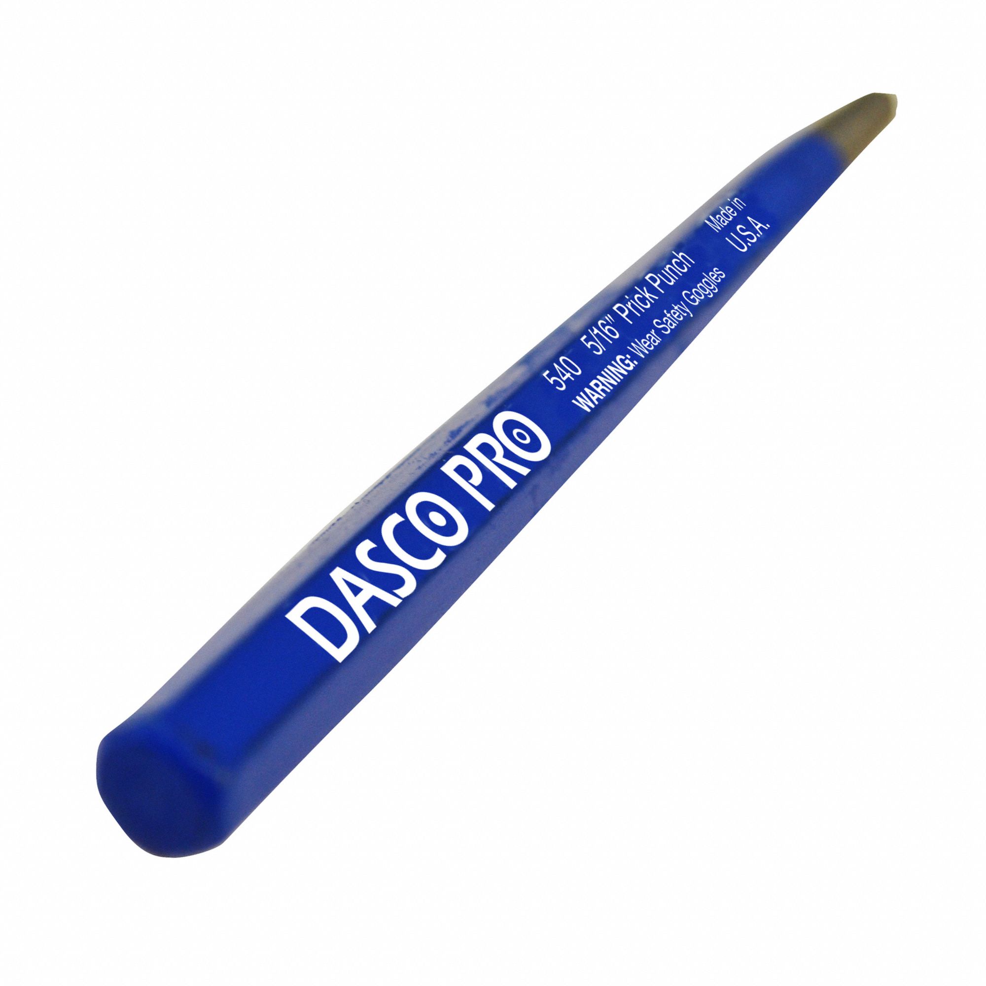 DASCO PRO Prick Punch: 5/16 in Tip Size, Hexagon, 4 1/2 in Overall Lg ...