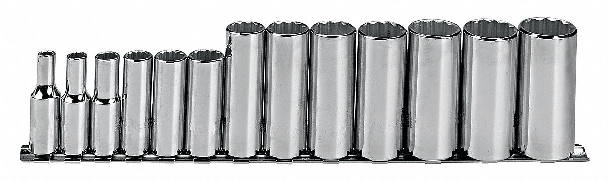 PROTO, 3/8 in Drive, 13 Piece, Socket Set - 24AH61|J52112-TT - Grainger