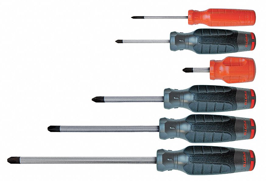 PROTO Tether Ready Screwdriver Set: 6 Pieces, Slotted/Square Tip ...
