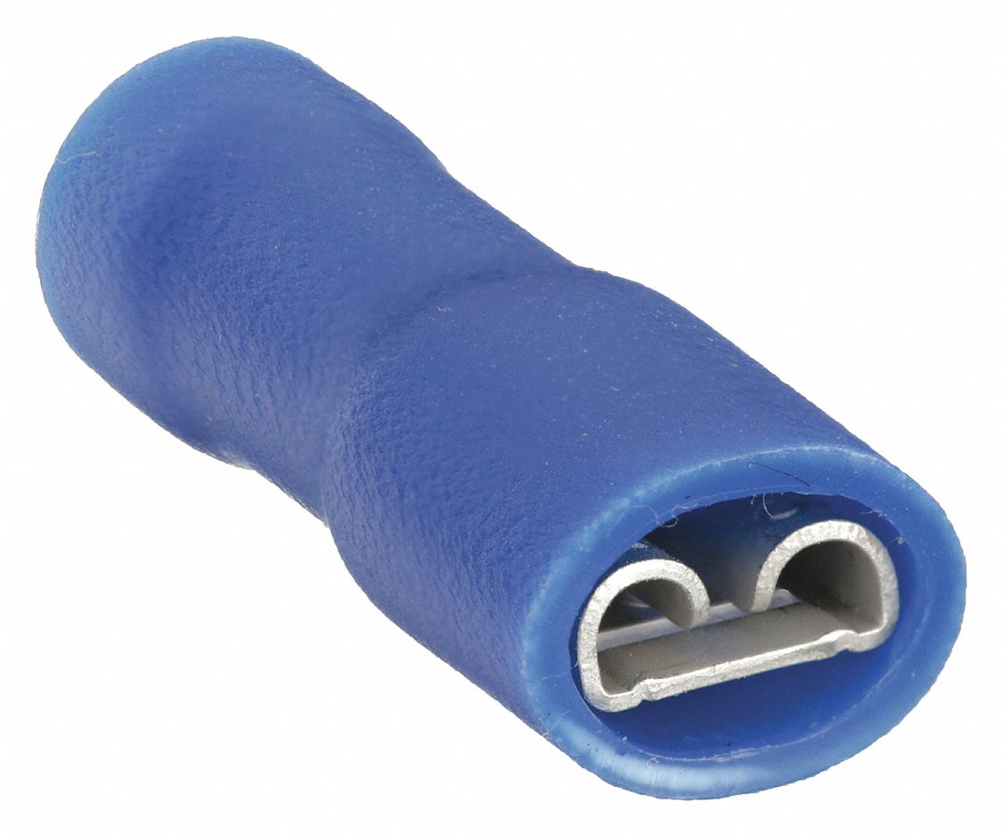 POWER FIRST Female Disconnect with Copper Sleeve: Blue, Vinyl, Full ...