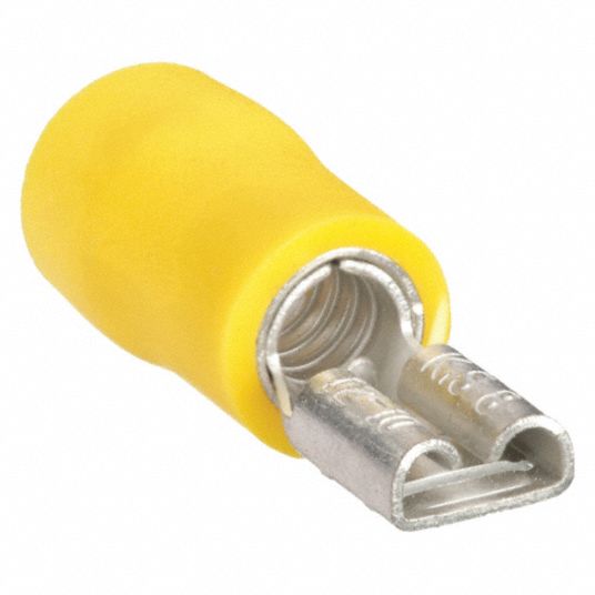 POWER FIRST, Yellow, Vinyl, Female Disconnect with Copper Sleeve ...