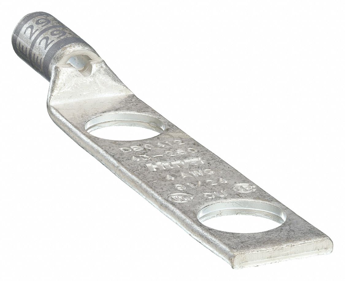 4 AWG Max Wire Size, 1/2 in Stud Size, Two-Hole Lug Compression ...