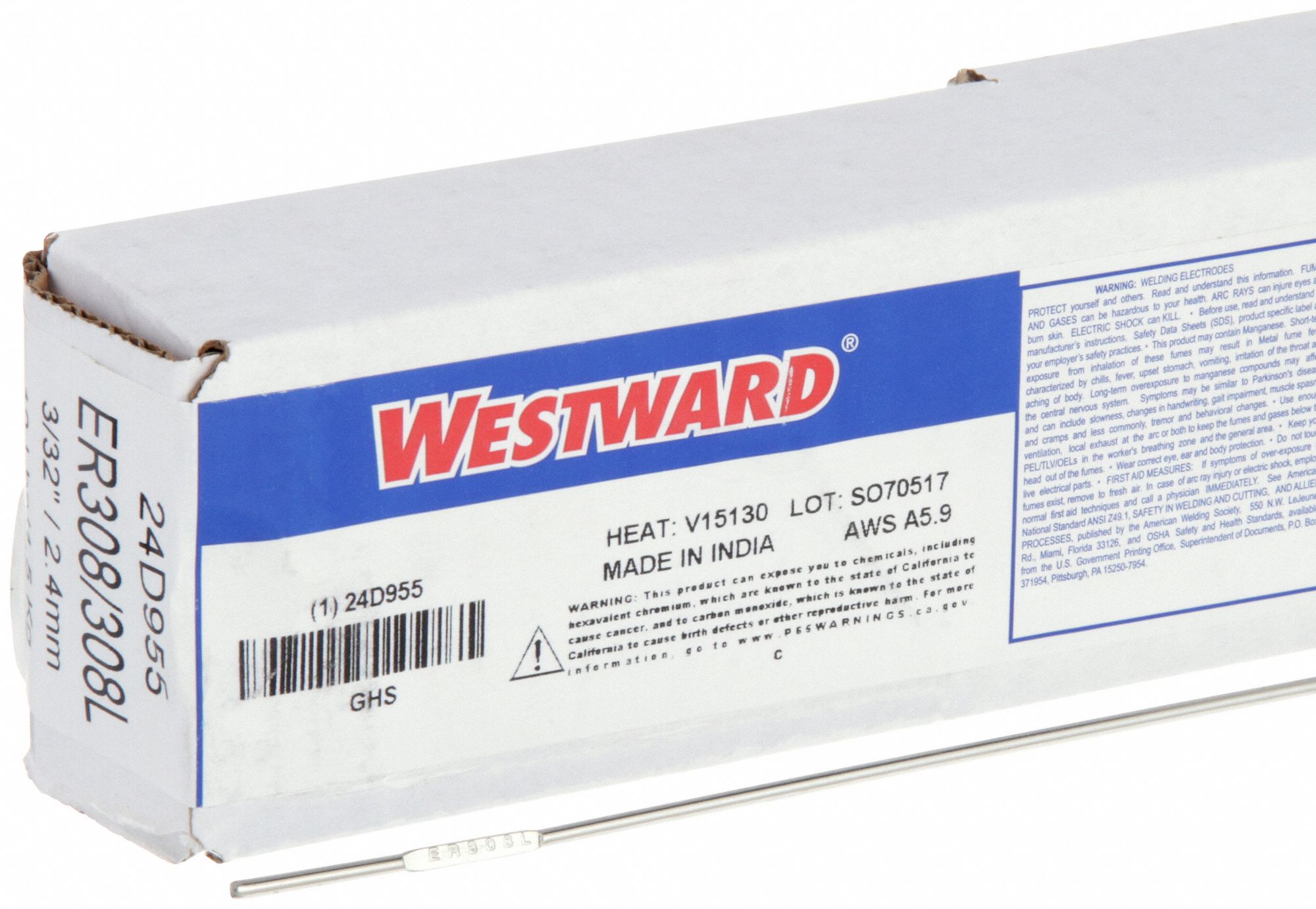 WESTWARD, Stainless Steel, ER308/308L, TIG Welding Rod - 24D955|24D955 ...
