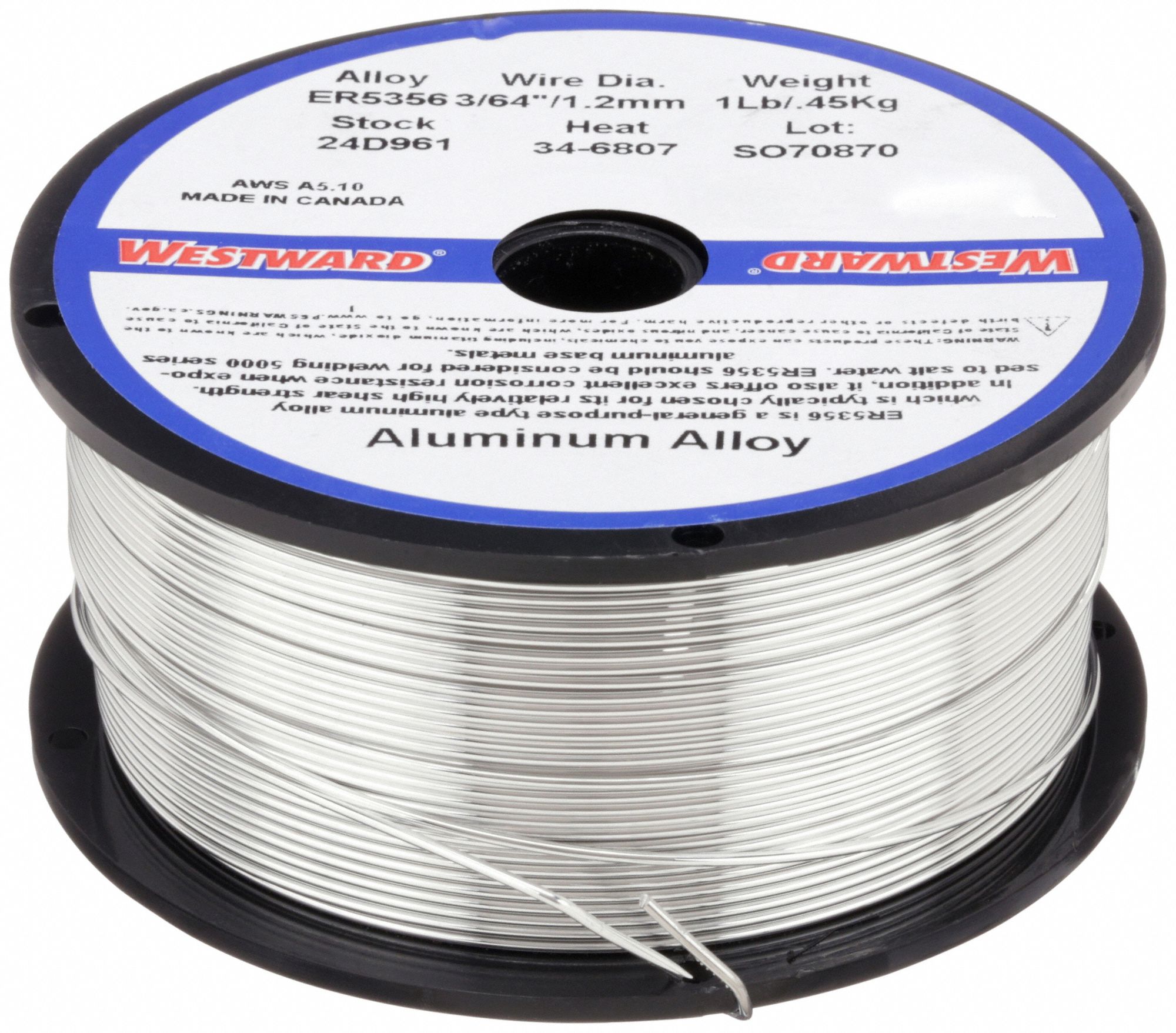 WESTWARD, Aluminum, ER5356, MIG Welding Wire - 24D961|24D961 - Grainger