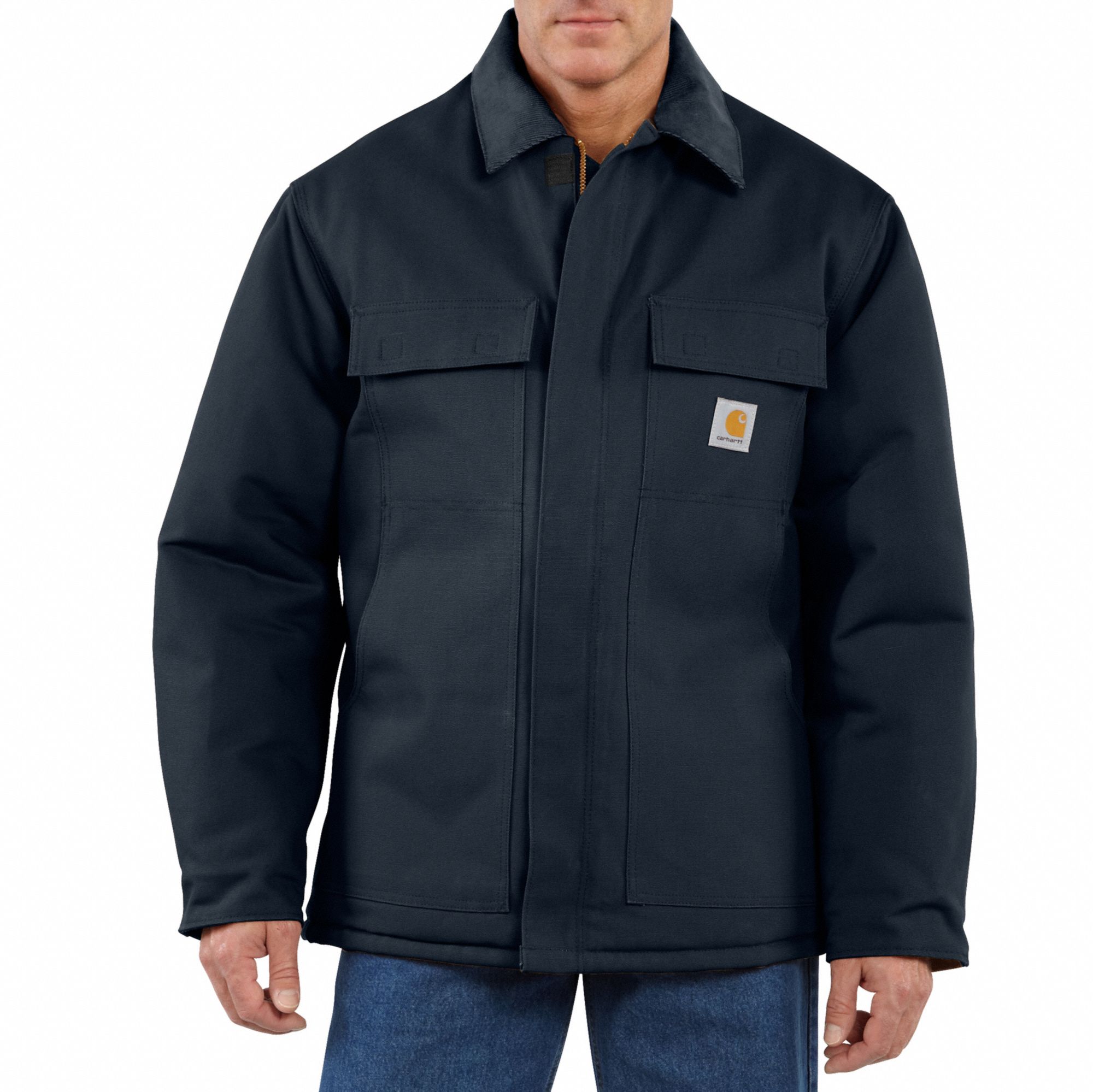CARHARTT Coat: Jacket, Men's, Jacket Garment, 4XL, Navy, Regular ...