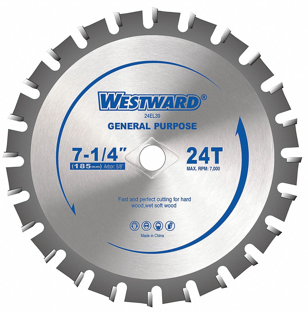 Circular Saw Blade, 7 1/4 in Blade Dia., PK 10 - Grainger