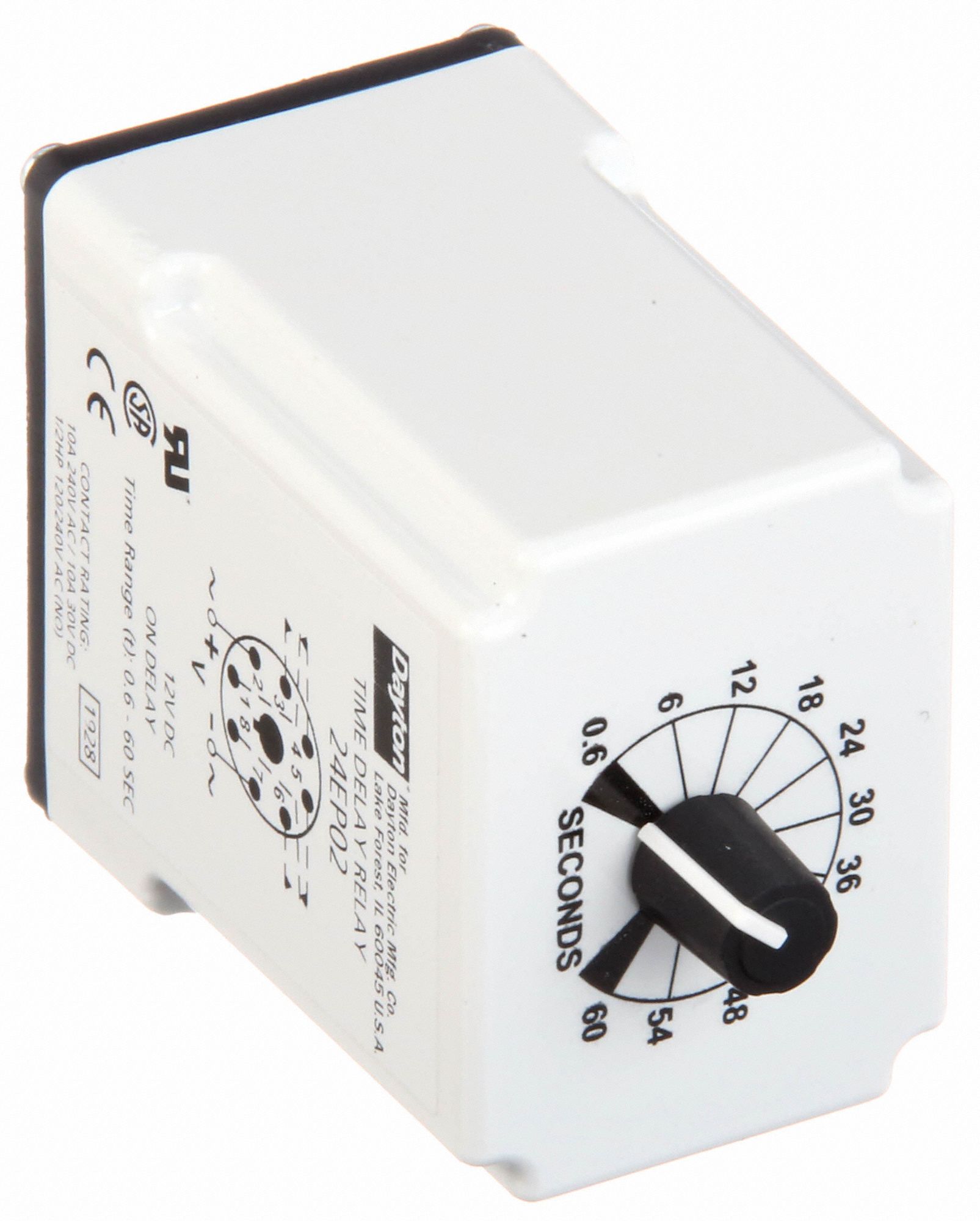 DAYTON Single Function Time Delay Relay: 8 Pins - Relay, Potentiometer ...