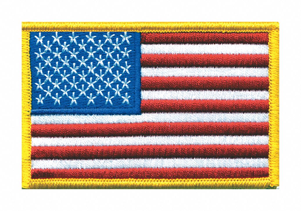 HEROS PRIDE, U.S. Flag, 3 1/2 in x 2 1/4 in, Embroidered Patch - 24GR19 ...