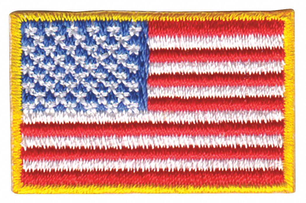 HEROS PRIDE, U.S. Flag, 1 1/2 in x 1 in, Embroidered Patch - 24GR21 ...