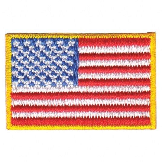 HEROS PRIDE, U.S. Flag, 1 1/2 in x 1 in, Embroidered Patch - 24GR21 ...