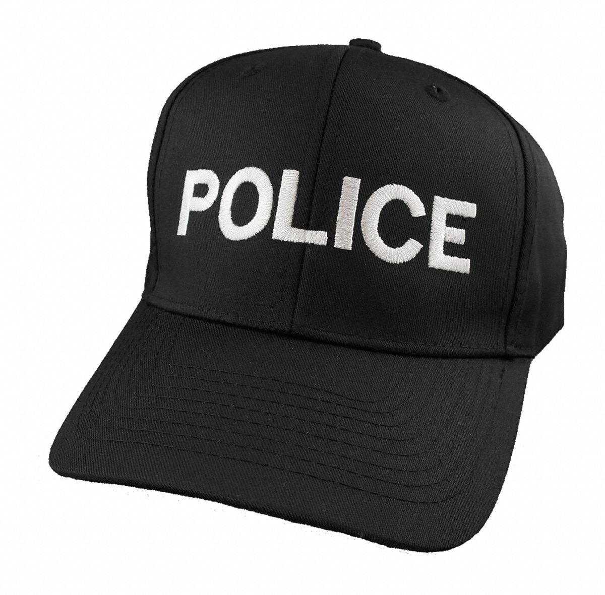 HEROS PRIDE Black with White Lettering Police Hat, Brim Style ...