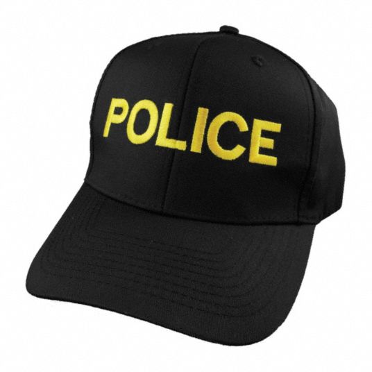 HEROS PRIDE, Universal, Black with Gold Lettering, Police Hat - 24GR66 ...