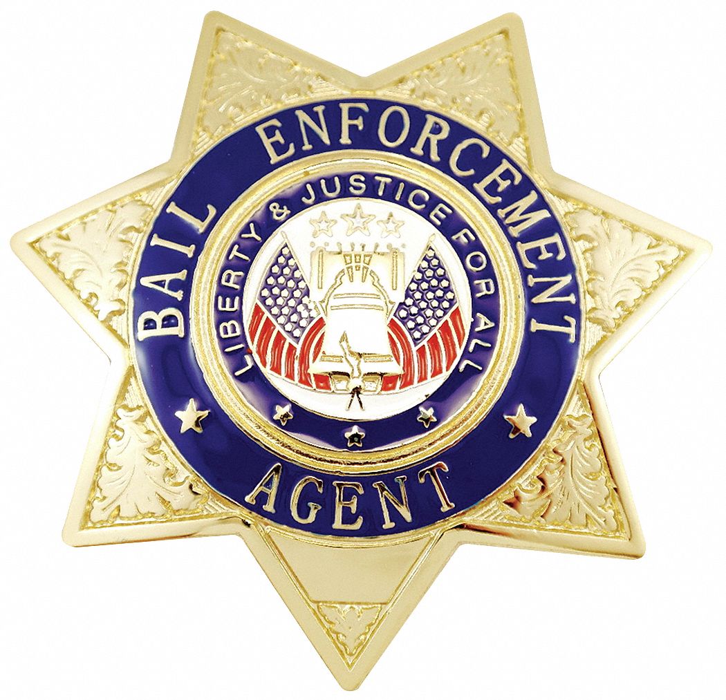 HEROS PRIDE, Bail Enforcement Agent - Star, 3 in x 3 in, Metal Badge ...