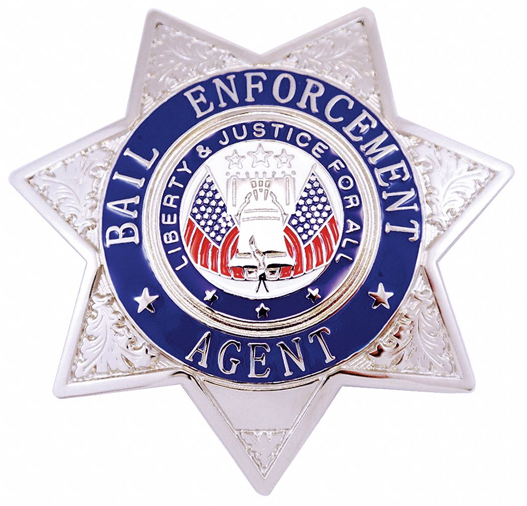 HEROS PRIDE, Bail Enforcement Agent - Star, 3 in x 3 in, Metal Badge ...