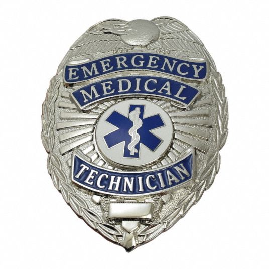 HEROS PRIDE, Emergency Medical Technician, 2 1/8 in x 3 in, Metal Badge ...