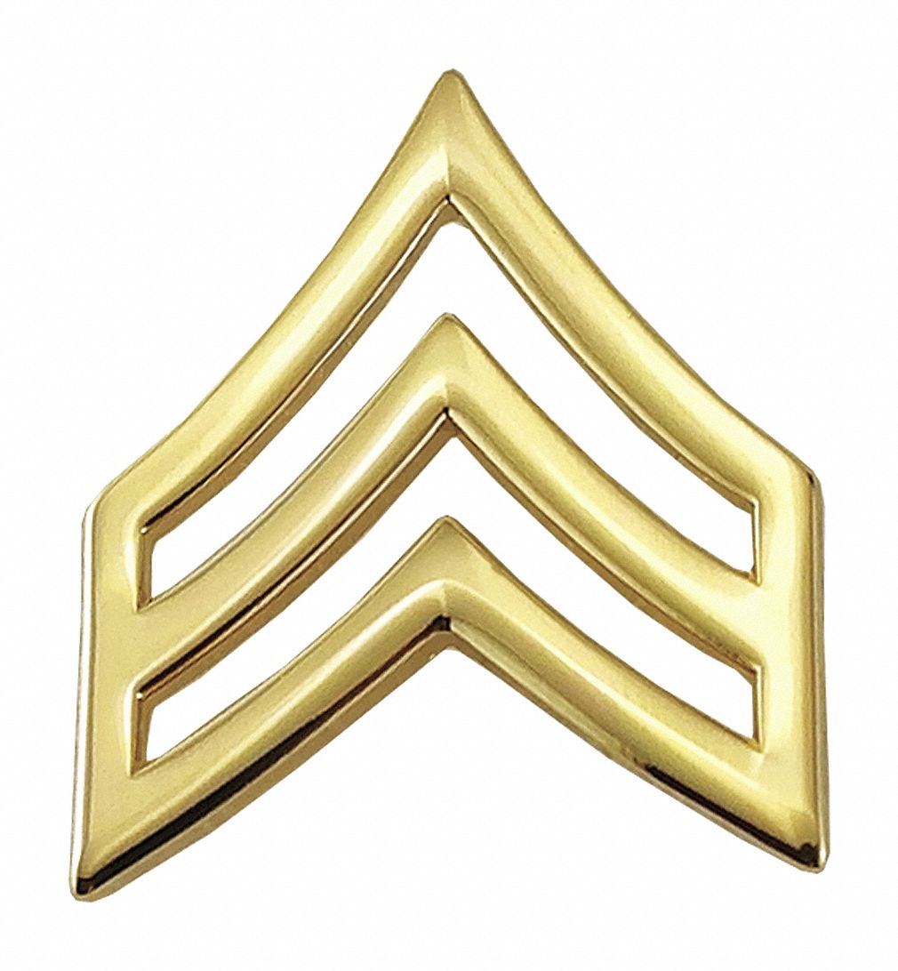 HEROS PRIDE, SGT. Chevron, 3/4 in, Metal Rank Insignia - 24GT71|4442TG ...