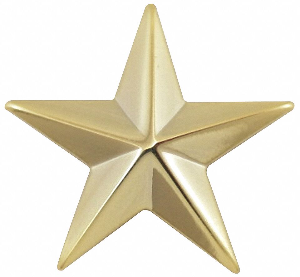 HEROS PRIDE, Star, 5/8 in, Metal Rank Insignia - 24GT88|4490G - Grainger