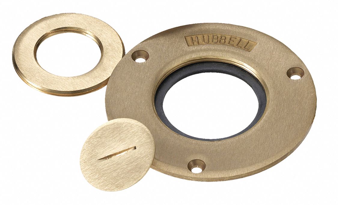 HUBBELL WIRING DEVICE-KELLEMS, Round, Brass, Crown Plug - 24JN82|S5012 ...