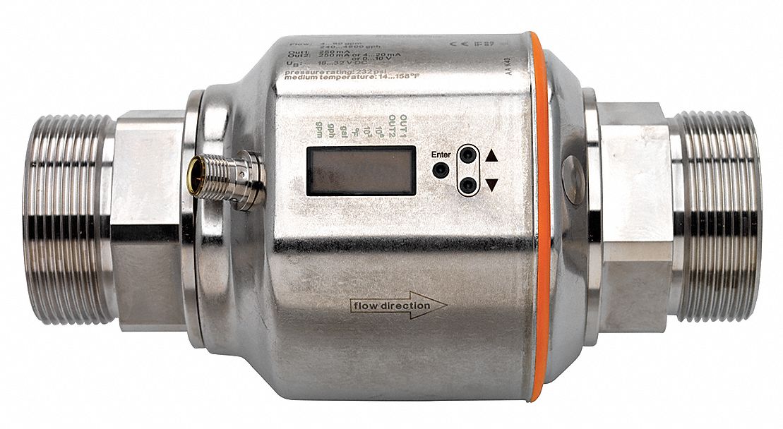 IFM 2 Electronic Flowmeter 316L Stainless Steel 1 3 To 80 Gpm