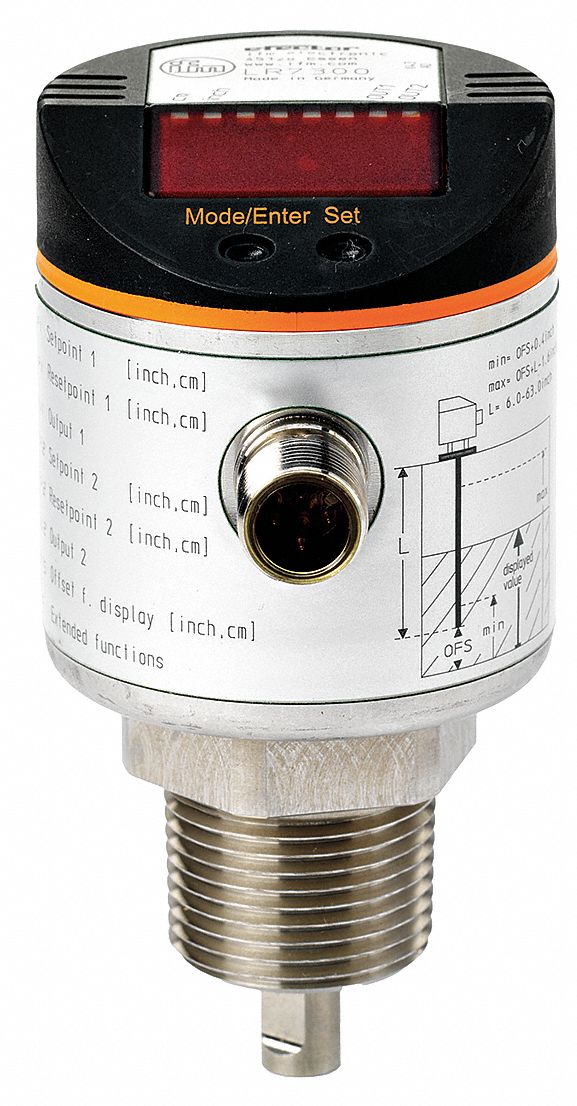 IFM, Guided Wave Radar, Vertical, Electronic Level Sensor - 24JZ40 ...