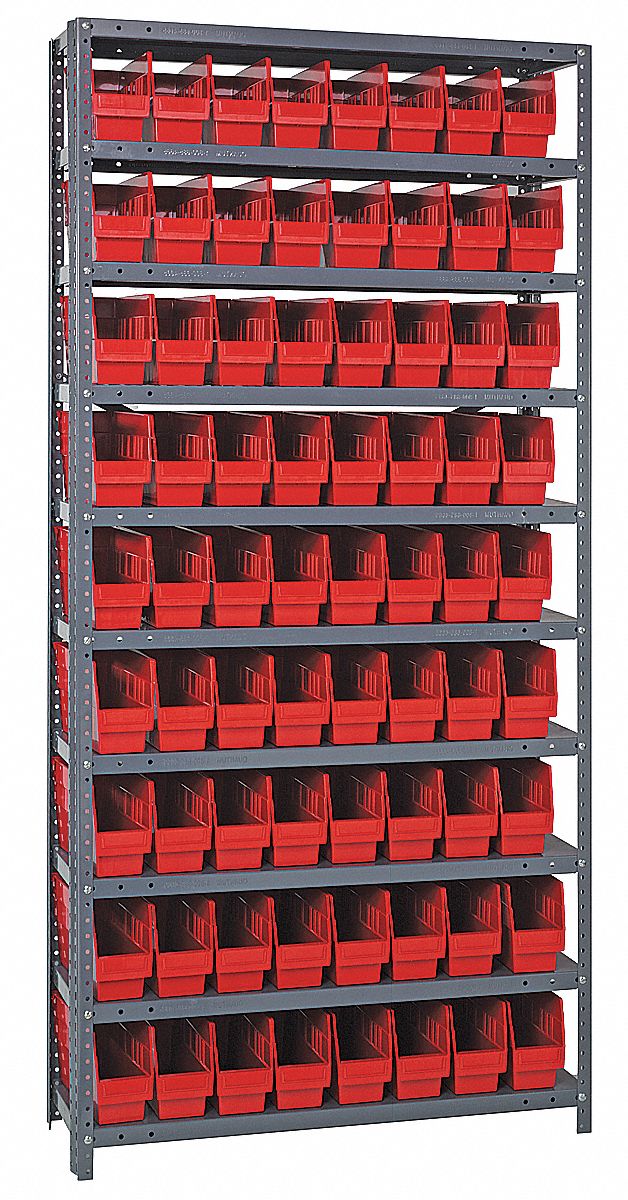 QUANTUM STORAGE SYSTEMS, 36 in x 18 in x 75 in, 1 Sided, Bin Shelving ...