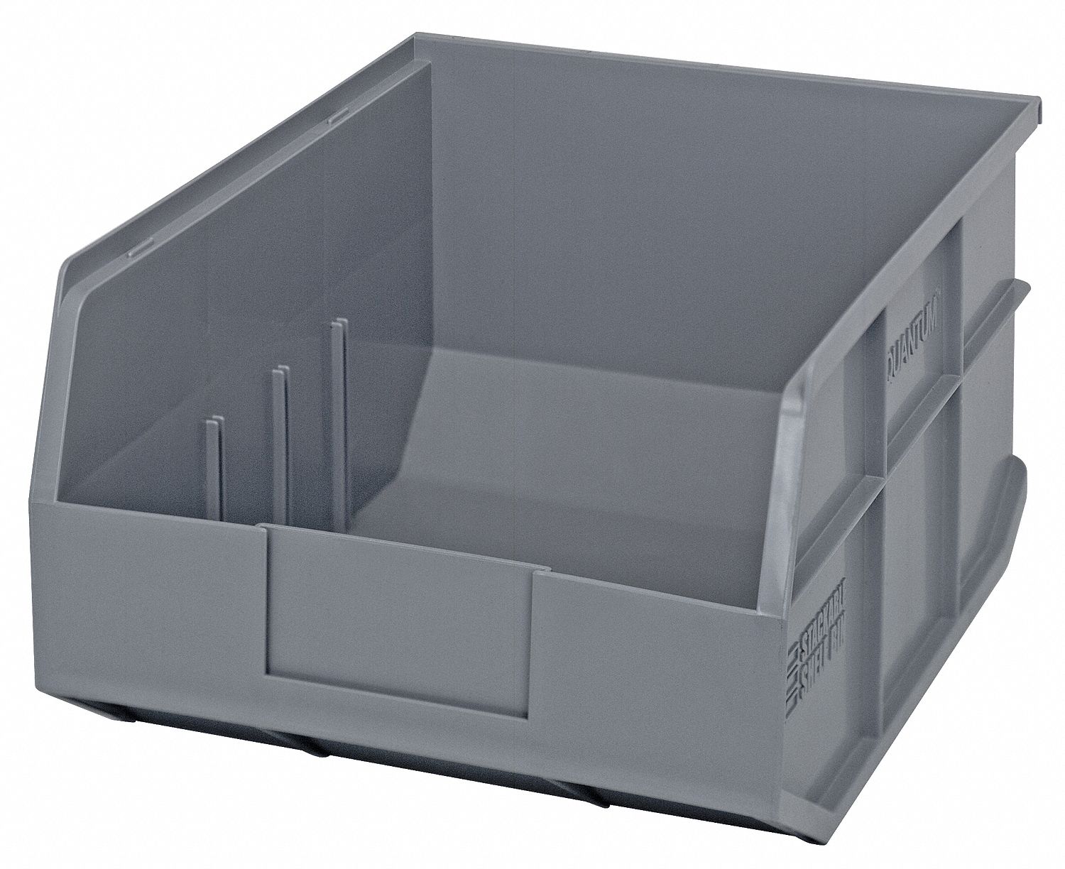 QUANTUM STORAGE SYSTEMS Shelf Bin: 14 in Overall Lg, 11 in x 7 in, Gray ...