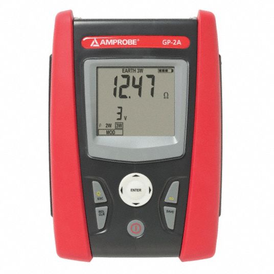 AMPROBE, CAT III, 50 kiloohm Max. Ground Resist, Earth Ground Tester ...