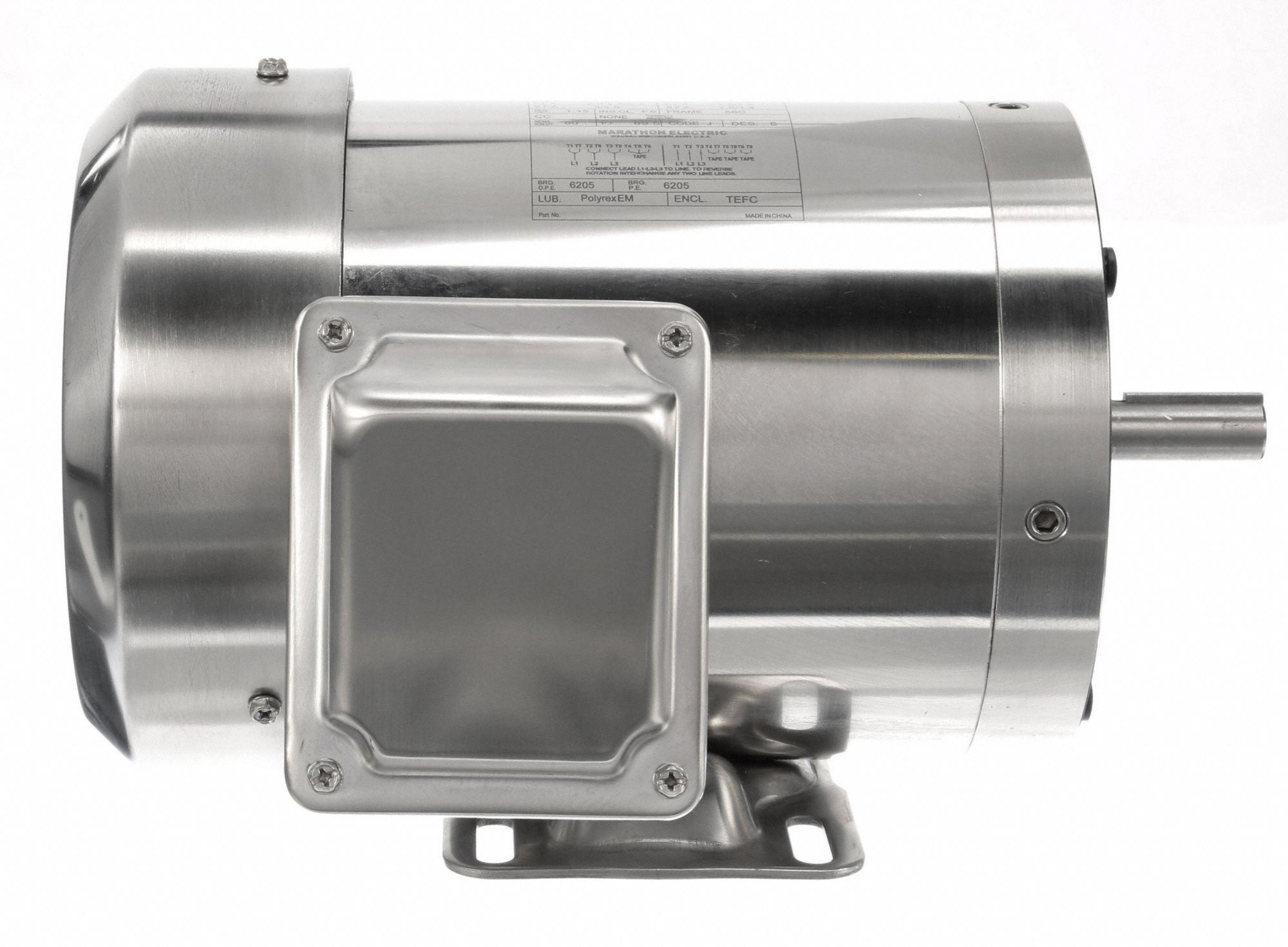 MARATHON MOTORS Washdown Motor, 1 HP, 3-Phase, Nameplate RPM 3450 ...