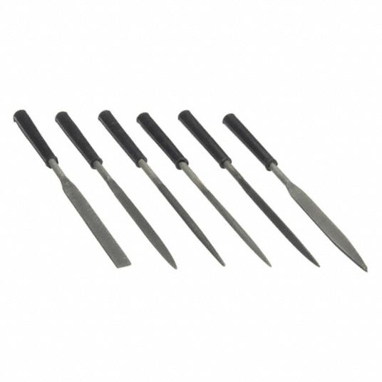6 Pieces, Bastard Cut, Hobby File Set - 24N383|22-316 - Grainger