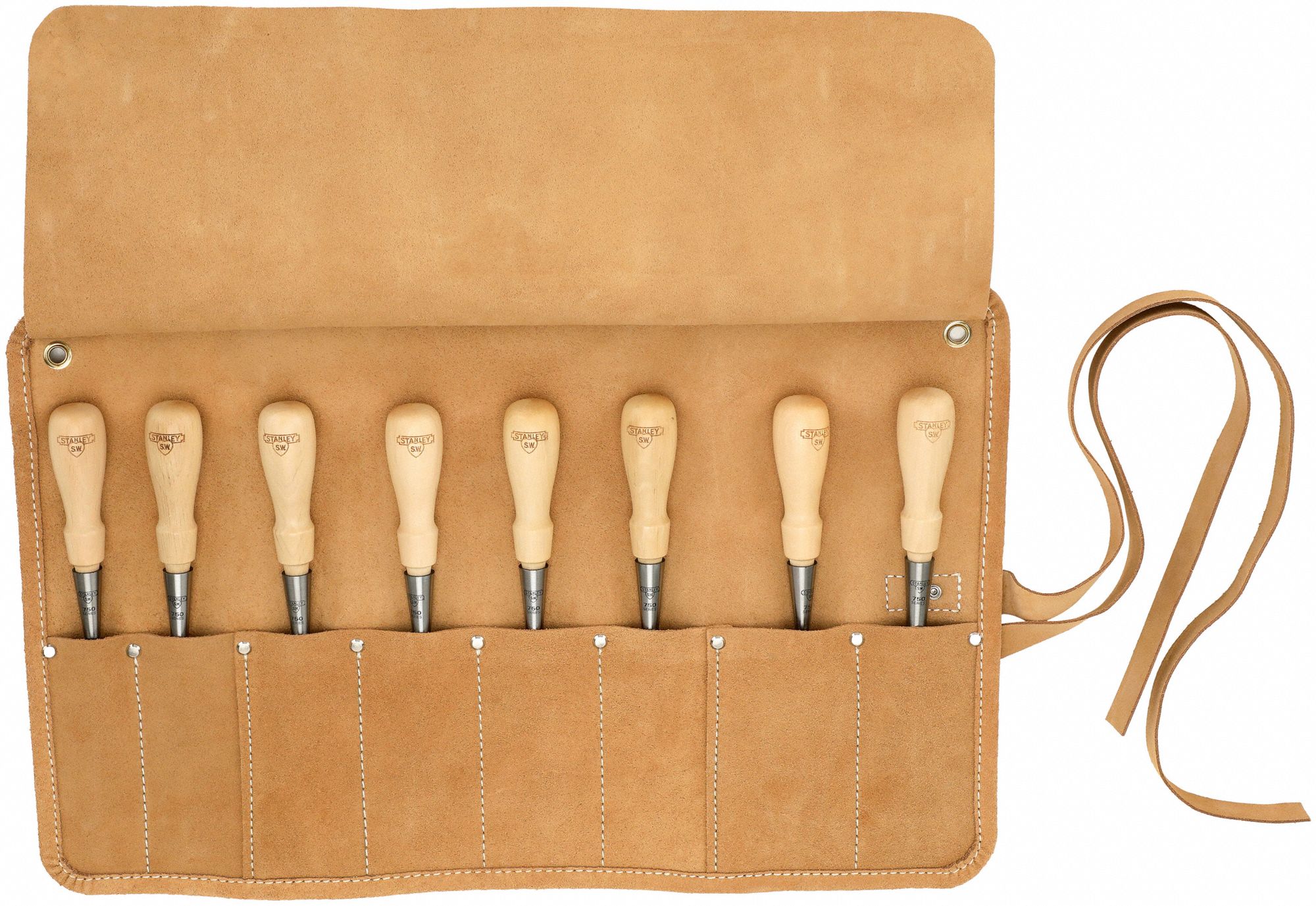 STANLEY Socket Chisel Set: Wood, 13 3/4 in Overall Lg, 8 Pieces ...