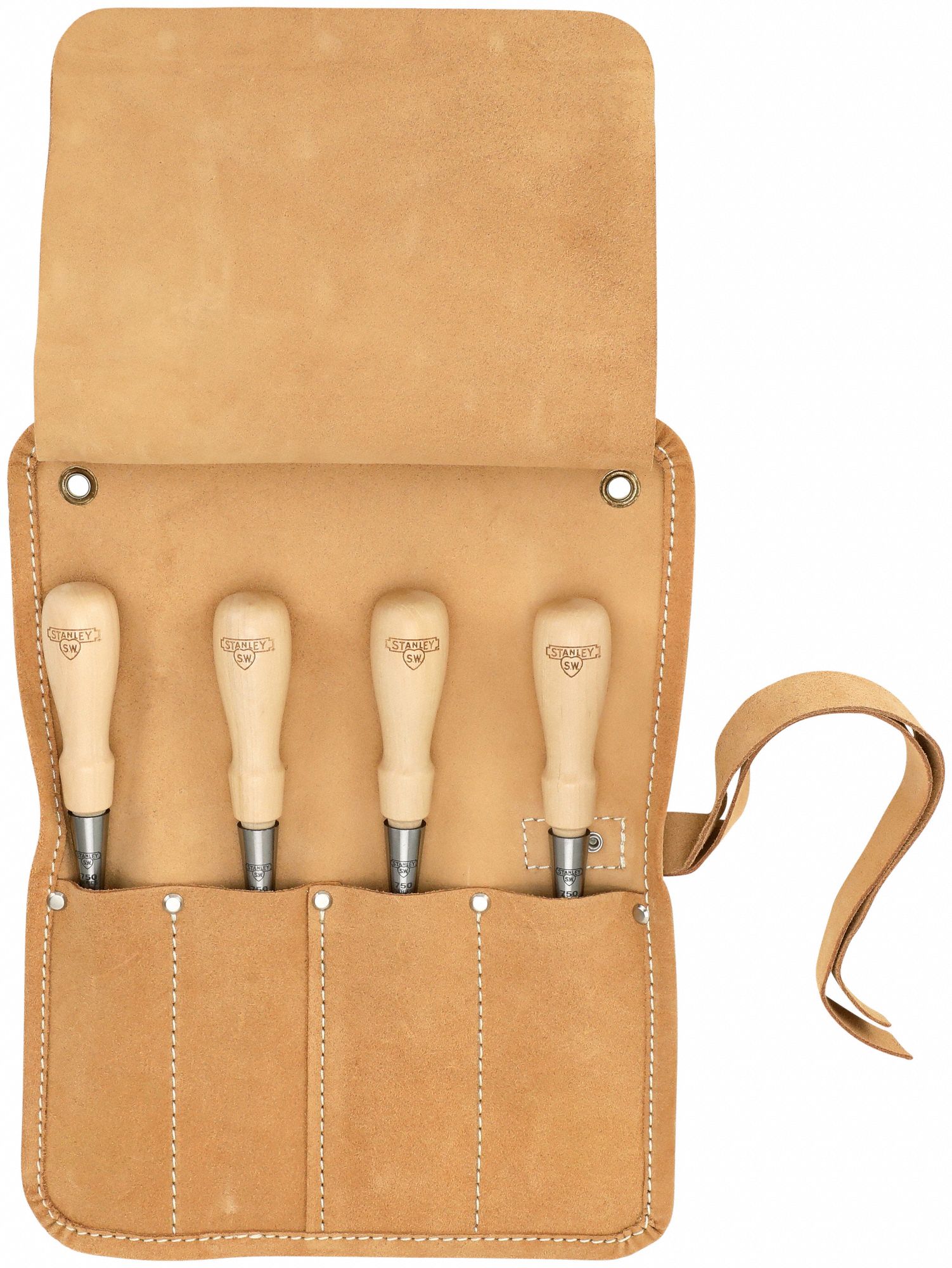 STANLEY Socket Chisel Set: Wood, 13 3/4 in Overall Lg, 4 Pieces, 1/2 in ...