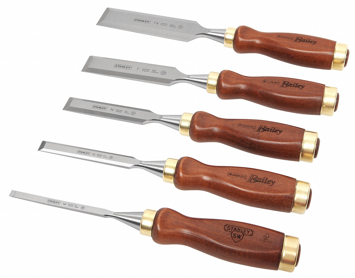 STANLEY 9 in High Carbon Chrome Steel Bailey Chisel Set; Number of ...