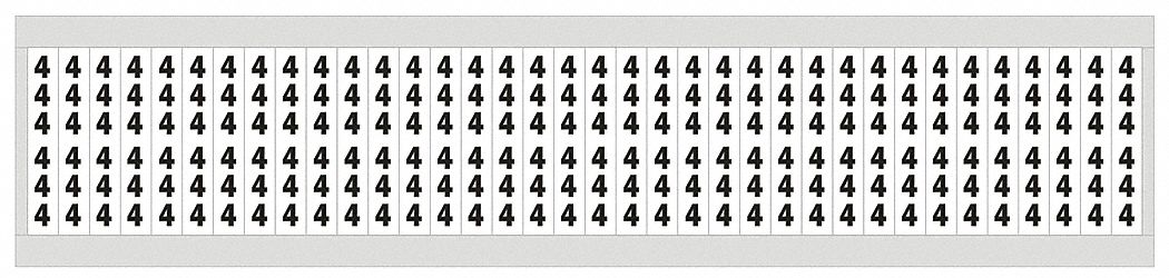 Wire Marker, Preprinted, 4, Black on White, Markers per Card 36, PK 25 ...