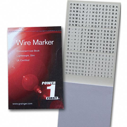Wire Marker Book, Preprinted, A-Z, 0 to 15, + (Plus), - (Minus ...