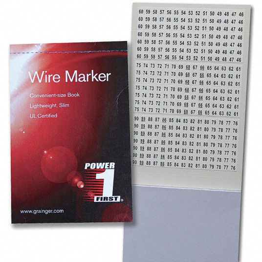 Wire Marker Book, Preprinted, A-Z, 0 to 90, + (Plus), - (Minus ...