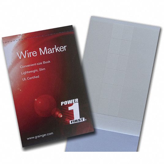 Wire Marker Book, Write-On, (Blank), White/Transparent, Markers per ...