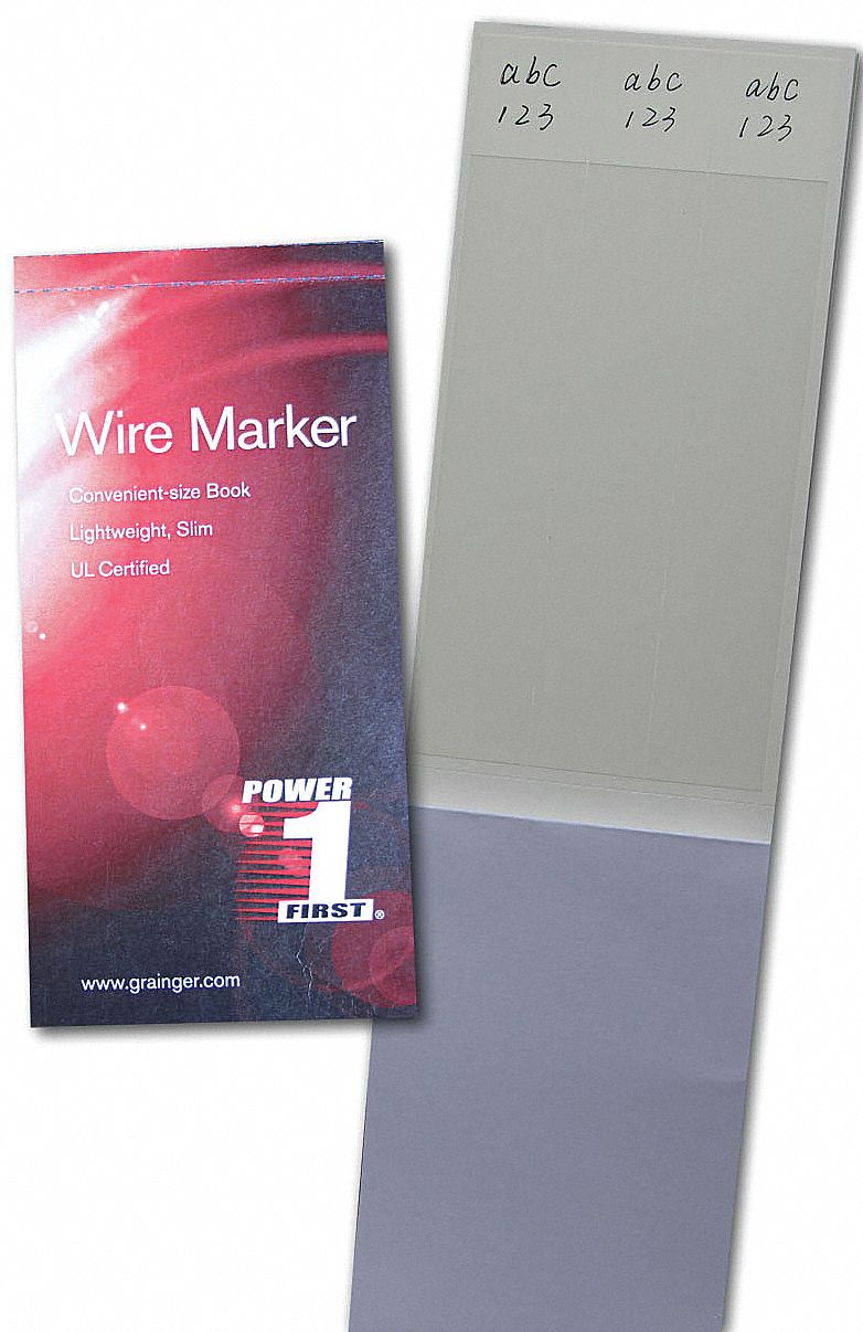 Wire Marker Book, Write-On, (Blank), White/Transparent, Markers per ...