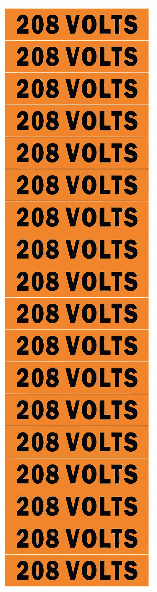 Conduit and Voltage Markers, 2 1/4 in x 1/2 in, Self-Stick Nylon, 208 ...