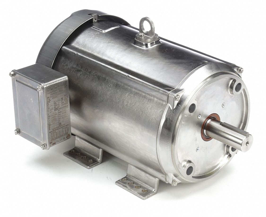 Washdown Motor, 7-1/2 HP, 3-Phase, Nameplate RPM 1765, Voltage 208-230/ ...