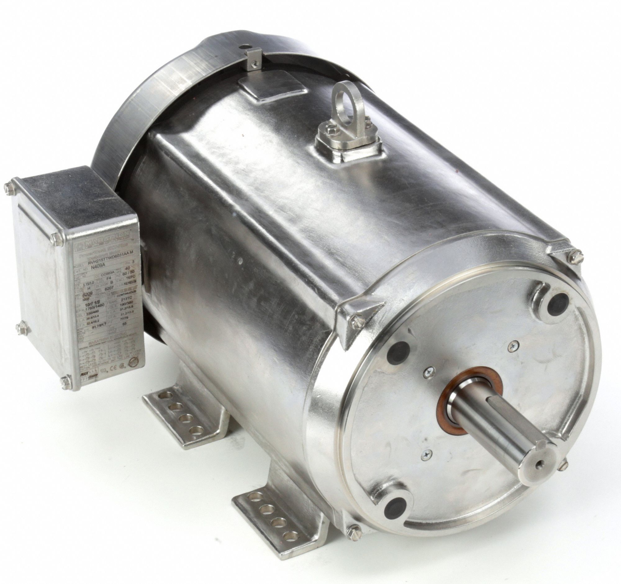 MARATHON MOTORS Washdown Motor, 10 HP, 3-Phase, Nameplate RPM 1765 ...