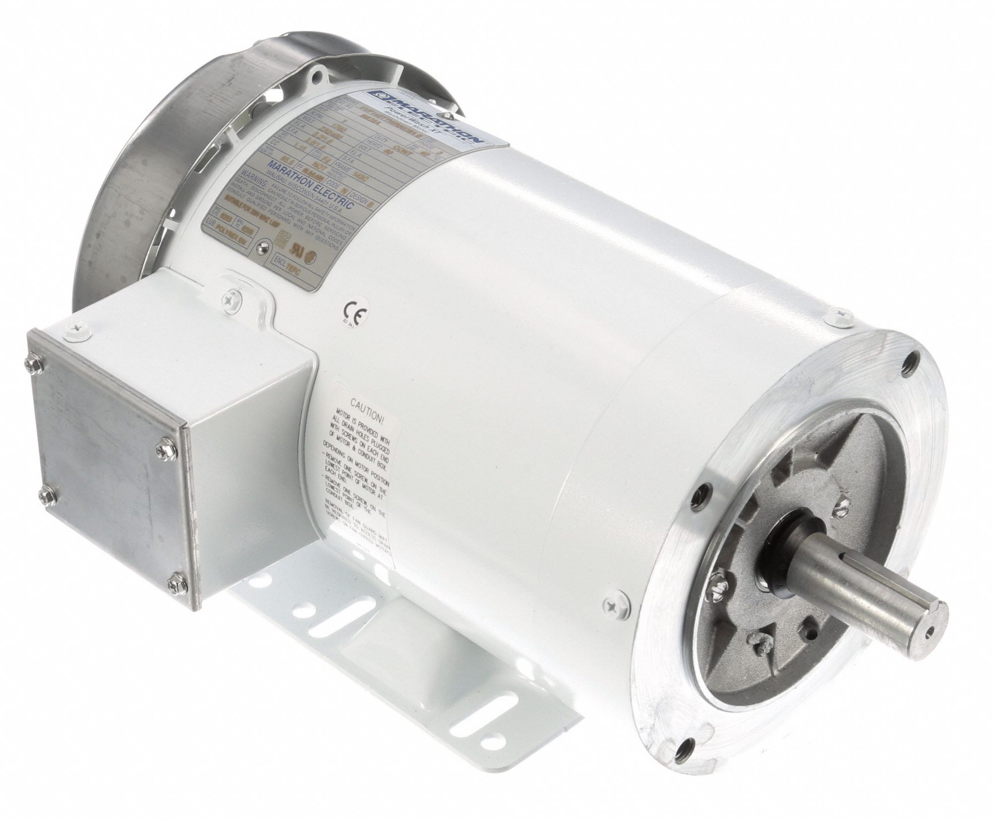 MARATHON MOTORS Washdown Motor, 1 HP, 3-Phase, Nameplate RPM 1760 ...